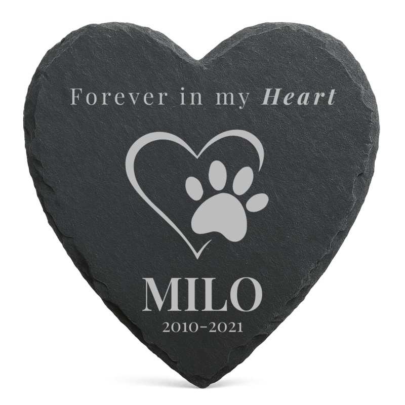 Heart Dog Grave Marker – Personalised Slate Memorial